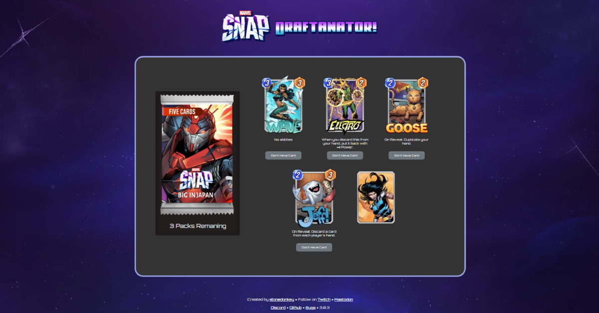 Marvel Snap! Draftanator - Sealed Draft